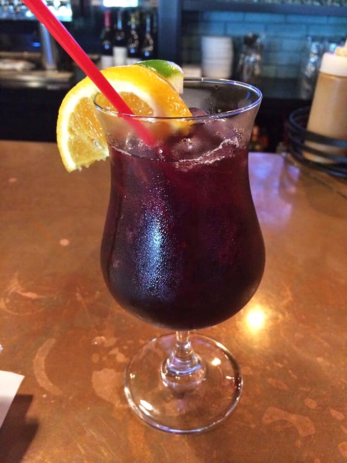 A sangria so photogenic it belongs on a magazine cover. Dark, mysterious, and garnished with citrus&mdash;the perfect smoky meat companion.