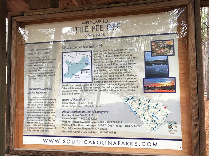 Knowledge is power! This information board tells the park's story, though the surrounding beauty speaks volumes on its own.