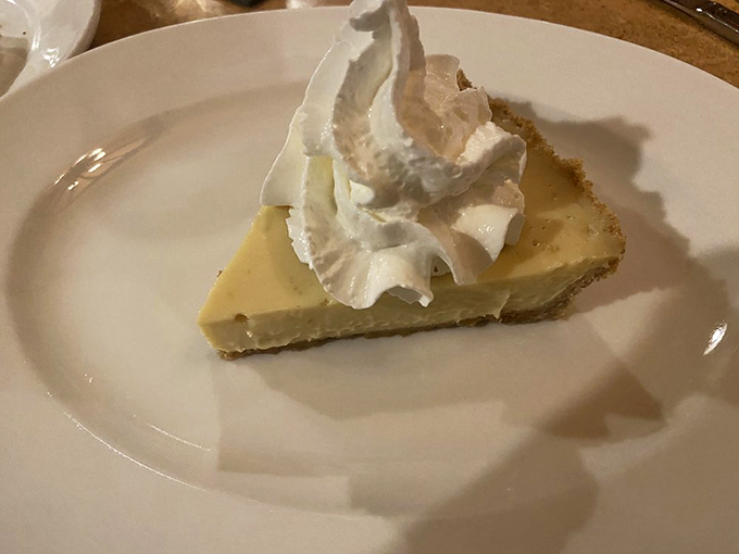 A slice of key lime pie that strikes the perfect balance between tart and sweet. The ideal finale to a hearty western meal.