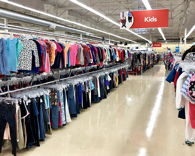 The kids' clothing section: where growth spurts meet budget-friendly solutions. Those tiny jeans have barely seen a playground before outgrowing their first owner.