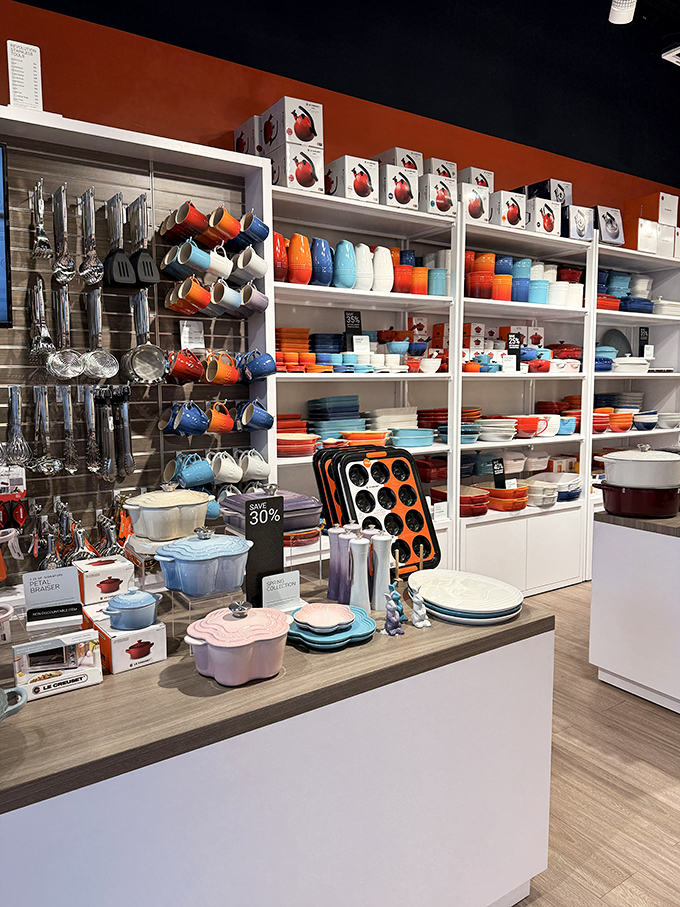 Le Creuset heaven in every hue imaginable. These aren't just pots and pans&mdash;they're kitchen heirlooms waiting to happen.