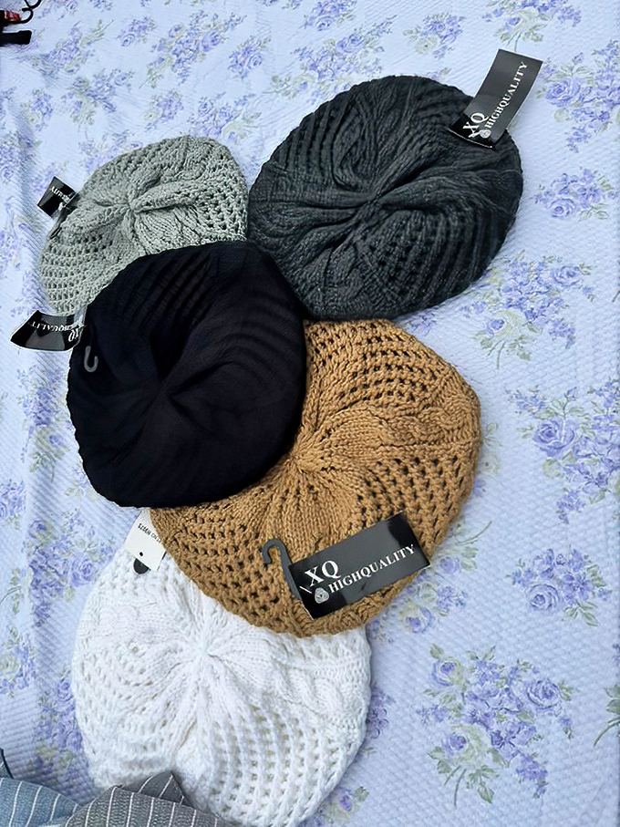 Knitted berets with tags still attached&mdash;the unicorns of flea markets. Someone's impulse buy becomes your winter wardrobe upgrade.