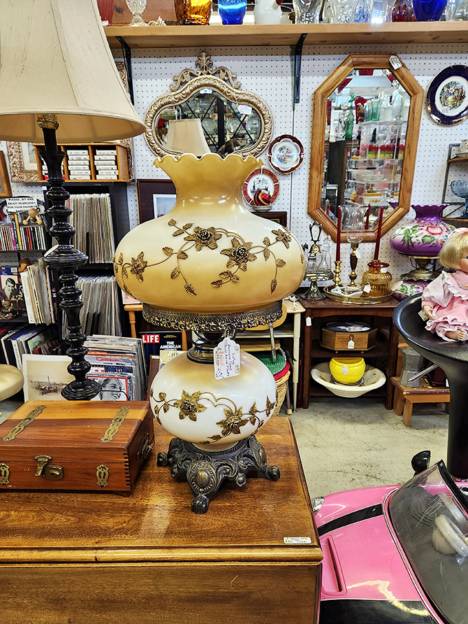 This ornate Victorian-style lamp would make even Liberace say, "That's a bit much." Yet somehow, in your dining room, it would be absolutely perfect.