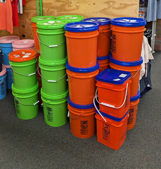 Storage solutions in technicolor! These buckets aren't just practical &ndash; they're practically screaming "organize your life already!"