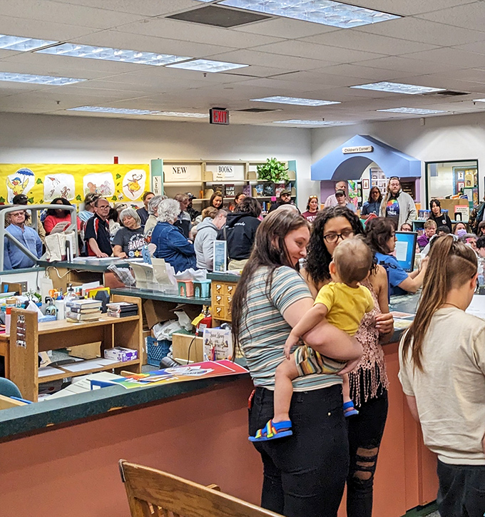 Inside the library, community gatherings prove that socializing existed long before social media took over.