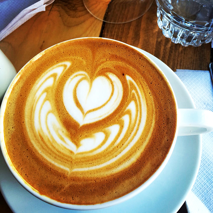 Latte art that's almost too pretty to drink&mdash;almost. The heart pattern whispers, "Take a picture first, then enjoy every sip."