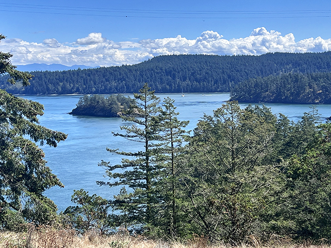 Islands emerge from sapphire waters like a scene from a fantasy novel. The view that launched a thousand desktop backgrounds.