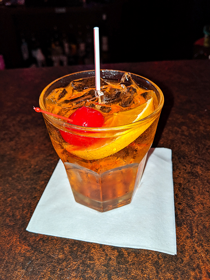 The classic Old Fashioned&mdash;Wisconsin's unofficial state handshake. That cherry isn't garnish, it's a ruby crown jewel.