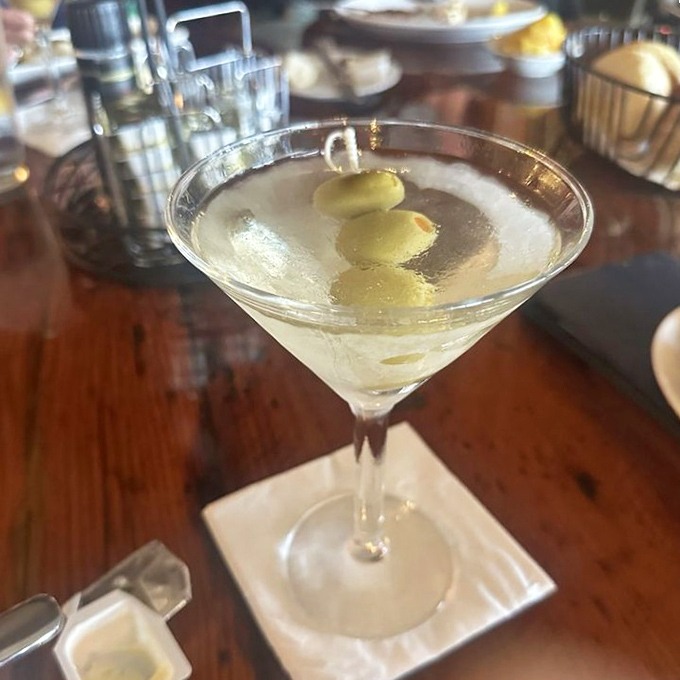 Three olives in a crystal-clear martini&mdash;the liquid equivalent of a power suit that says, "I've arrived, and I have excellent taste."