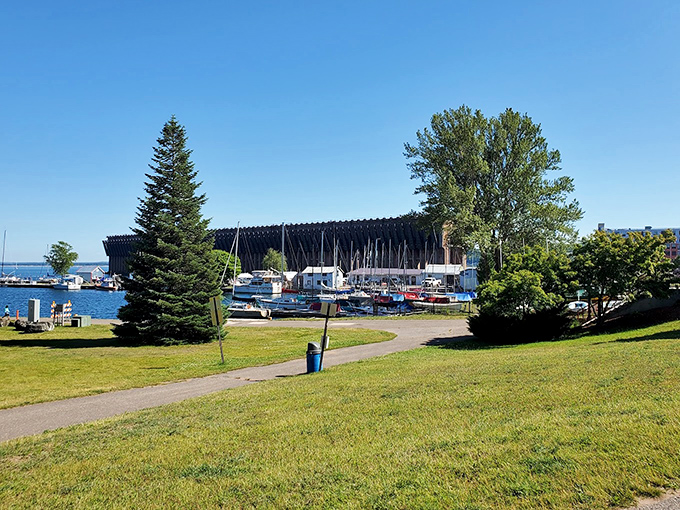 Marquette's harbor offers boating enthusiasts a perfect launching point for Lake Superior adventures, with the iconic ore dock standing guard nearby.
