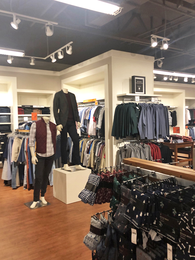 Mannequins sporting business casual attire seem to say, "Yes, you too can look this put-together without putting your credit card through therapy."