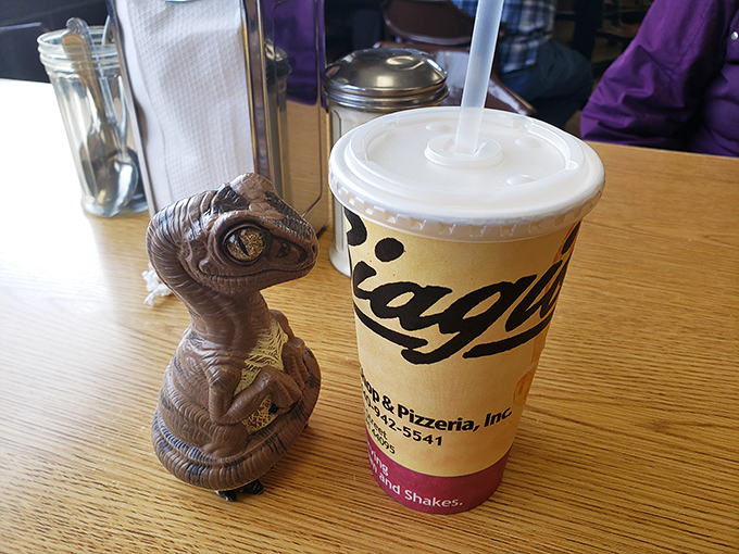 Even the milkshakes come with a side of quirky charm&mdash;that dinosaur figurine knows he's sitting next to liquid happiness in a cup.