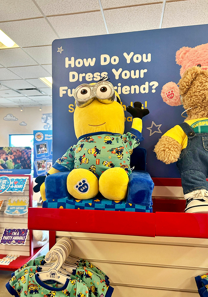 "How Do You Dress Your Furry Friend?" Build-A-Bear's Minion display proves shopping fun isn't just for grown-ups.