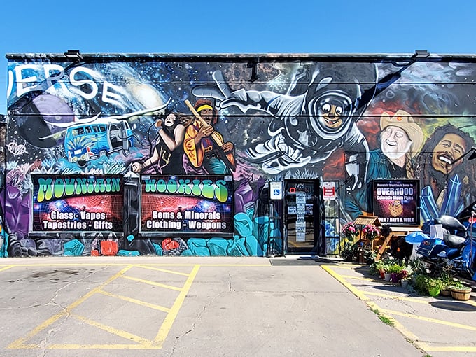 Mountain Wookies showcases Ca&ntilde;on City's artistic side with vibrant murals that brighten the wallet-friendly shopping experience.