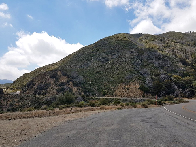 The road curves like a signature on the mountainside. Each bend writes another chapter in your day's adventure story.