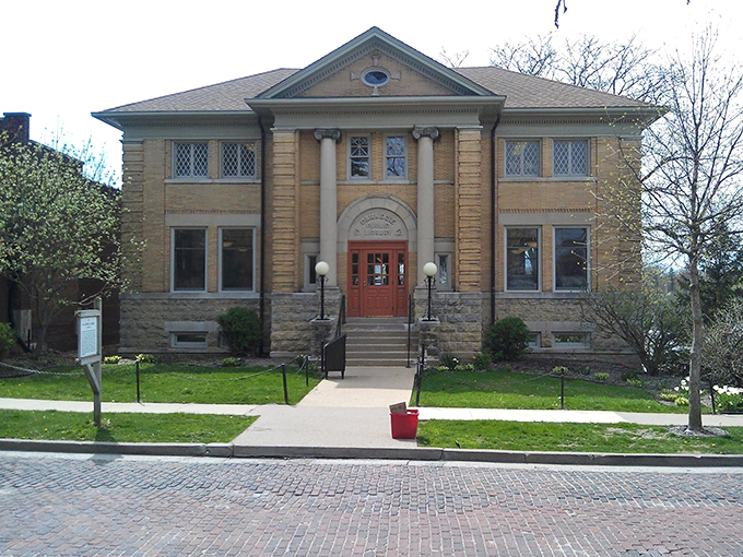 The Mount Carroll Public Library's classical facade suggests they take reading seriously here, which is refreshingly old-fashioned in all the right ways.