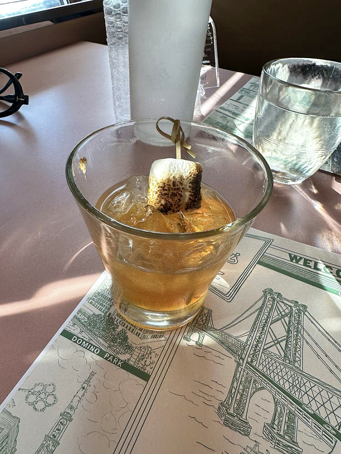An Old Fashioned with a toasted marshmallow garnish&mdash;because sometimes adults deserve a sophisticated s'more in liquid form.