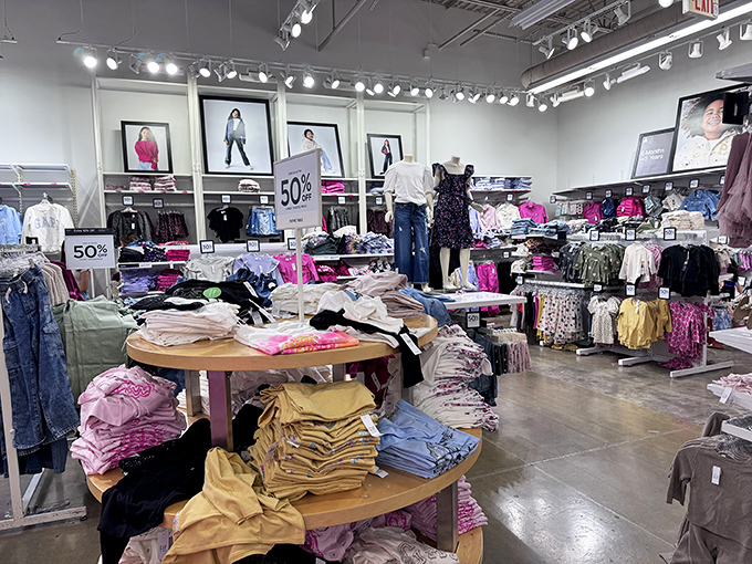 Old Navy's colorful displays organized like a retail rainbow &ndash; shopping therapy has never looked so cheerfully affordable.