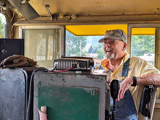 The engineer at work, master of ceremonies for your journey through time and terrain.