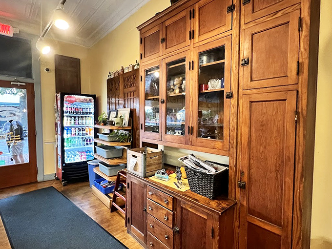 Vintage wooden cabinetry that whispers, "Everything made here has been perfected over generations," even if you're just getting coffee.