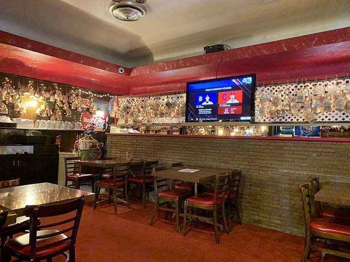 Red ceilings, wood paneling, and Chianti bottles&mdash;a time capsule of Italian-American restaurant perfection that never goes out of style.