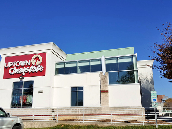 The exterior's clean lines and accessibility features welcome all fashion hunters. No pretentious vibes here—just affordable style for everyone.