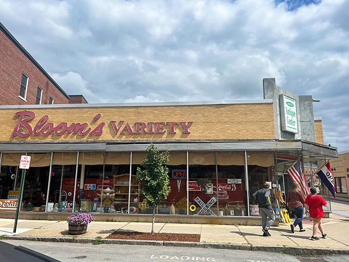 The distinctive "Bloom's VARIETY" signage promises exactly what it delivers &ndash; a variety of vintage finds that would make any collector's heart race.