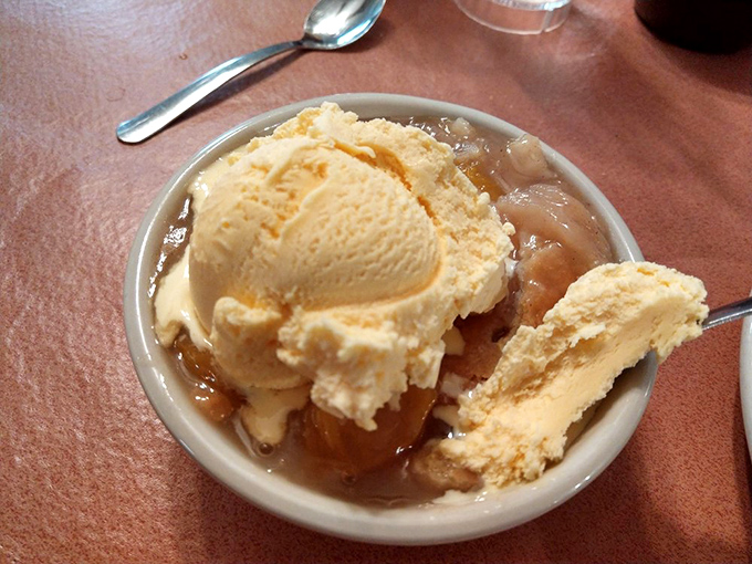 Peach cobbler with ice cream &ndash; the grand finale that has you calculating how many miles you'll need to walk tomorrow. Worth it.