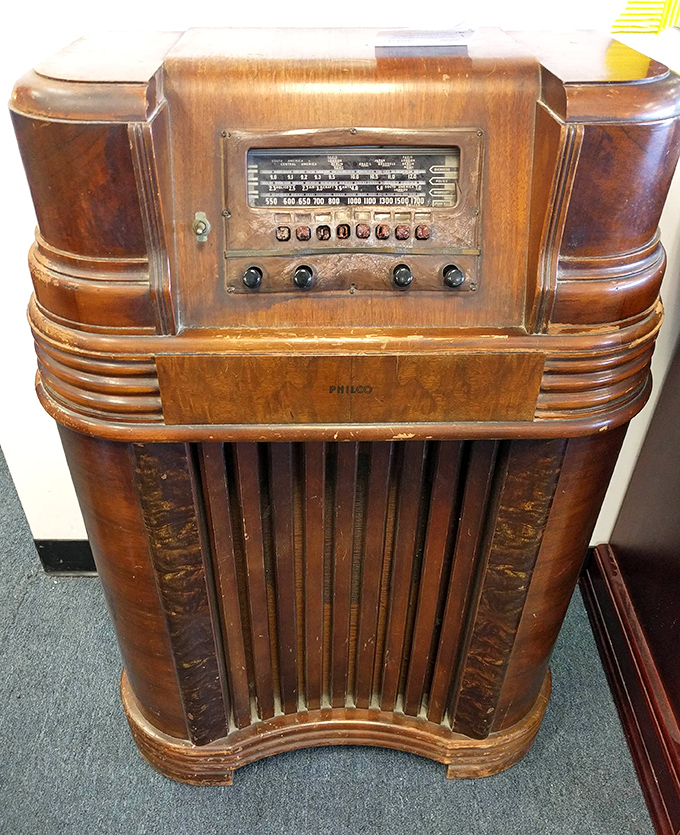 This vintage Philco radio has seen more history than your high school textbook and still looks ready for prime time.