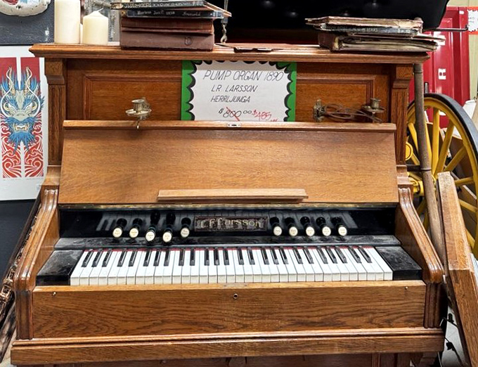 This pump organ isn't just furniture &ndash; it's a time machine waiting for fingers to press those ivory keys and release melodies from another century.