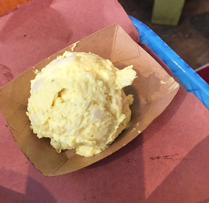 Potato salad that knows its place in the BBQ ecosystem&mdash;creamy enough to complement the smoke without demanding too much attention.