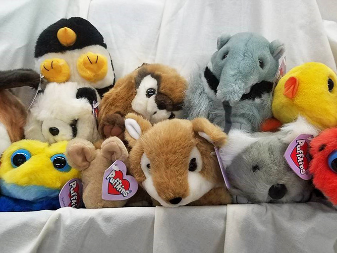 A cuddle committee of Puffkins plush animals holds an urgent meeting to decide which lucky child gets to take them home.