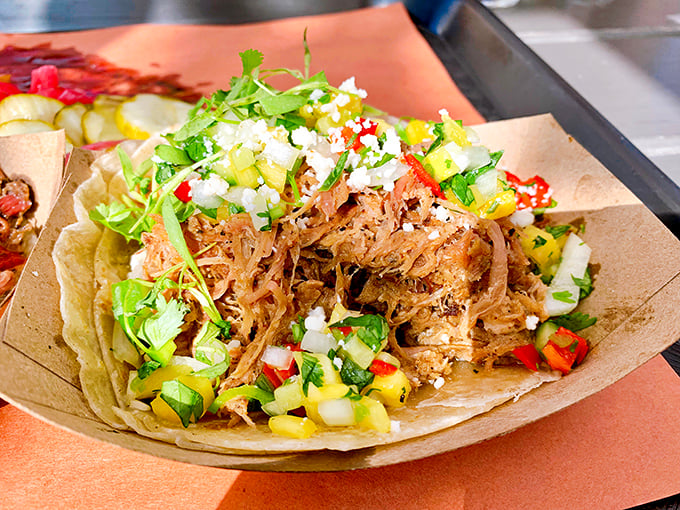 Taco Tuesday meets Smoke Sunday in this cross-cultural masterpiece. Tender pulled pork finds its soulmate in fresh cilantro, onion, and a sprinkle of queso fresco.