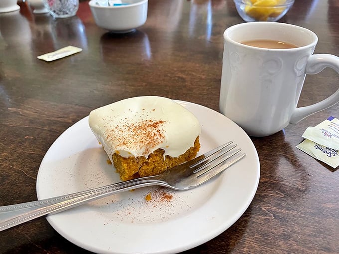 This pumpkin square with cream cheese frosting would make your grandmother simultaneously proud and a little jealous of the competition.