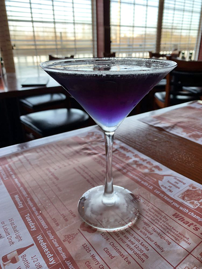 The Purple Dragon Martini &ndash; because sometimes your drink should be as bold as your wing choice.