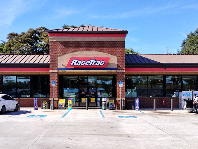 RaceTrac: where retirees debate the merits of premium vs. regular while secretly wondering if anyone would judge them for grabbing a frozen yogurt at 10 AM.