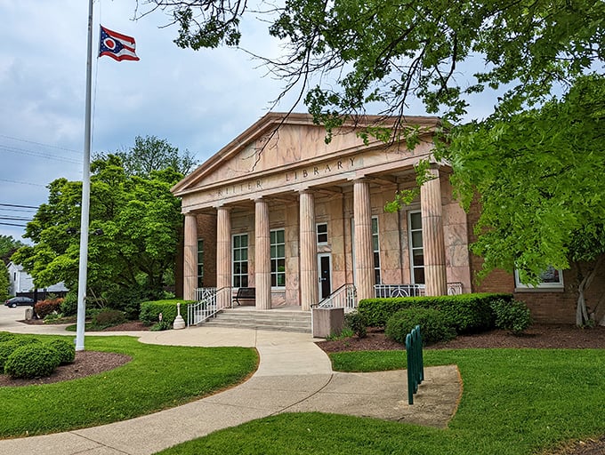 The Ritter Public Library's classical columns suggest serious literary pursuits, but inside you'll find the heart of community connection.