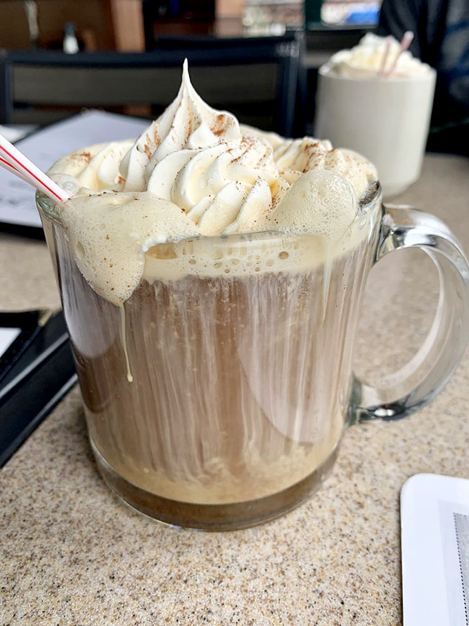 Even the hot drinks get the royal treatment. This isn't just coffee &ndash; it's dessert with caffeine, topped with a cloud of whipped cream.