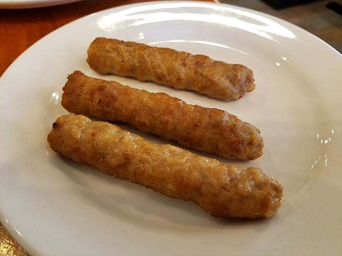 Sausage links with the perfect snap&mdash;three little pigs who sacrificed themselves for the greater good of your breakfast experience.