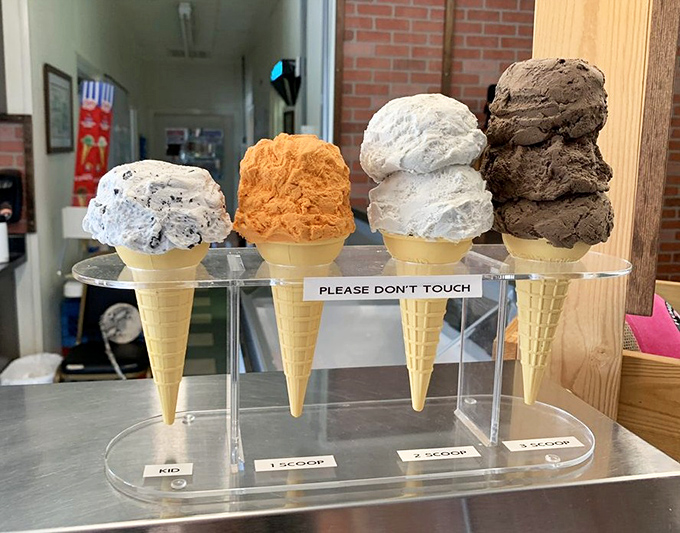 The scoop size display answers life's most important question: "How much ice cream is too much?" Spoiler alert: there's no such thing.