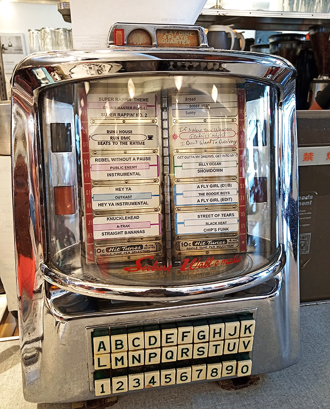 The jukebox&mdash;keeper of musical memories and unsung hero of diner ambiance. Five quarters well spent on nostalgic tunes between bites.