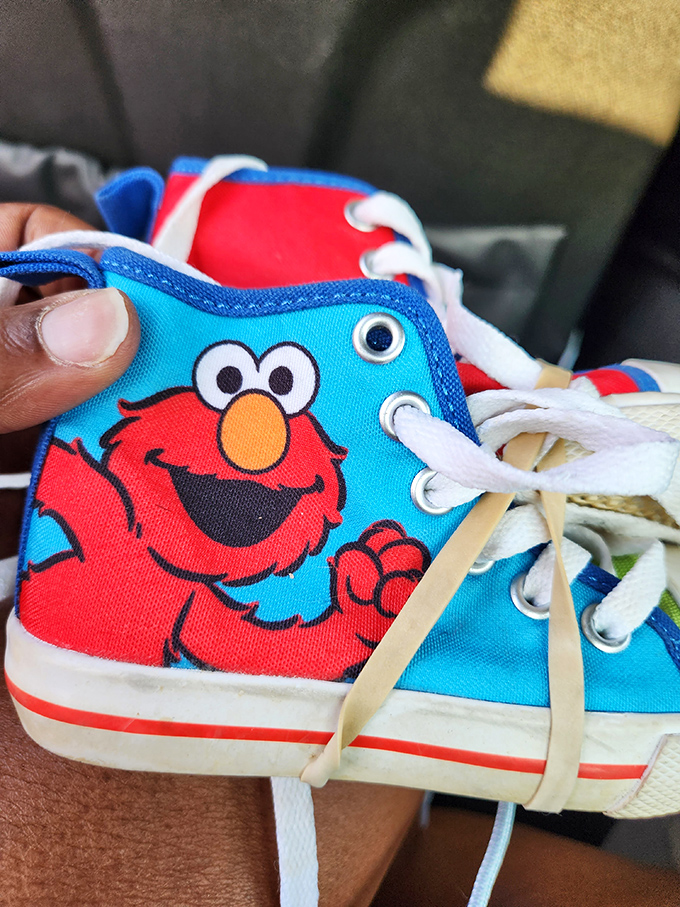 These Elmo high-tops aren't just kids' shoes &ndash; they're childhood joy waiting to be rediscovered, complete with the kind of character that money usually can't buy.