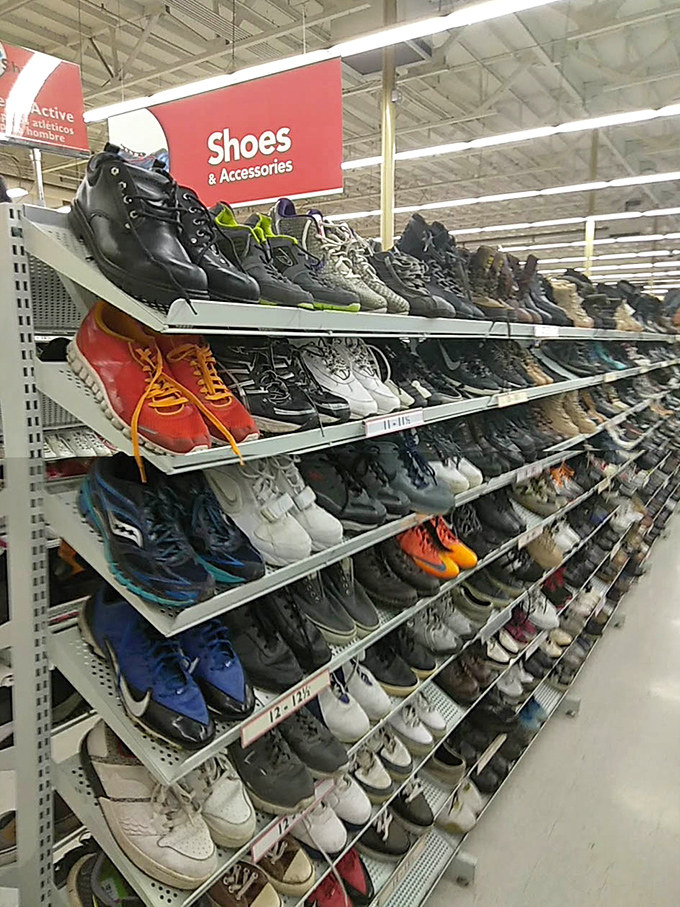 Shoe paradise! From barely-worn sneakers to dress shoes with stories to tell&mdash;all arranged in a footwear fantasia of possibility.
