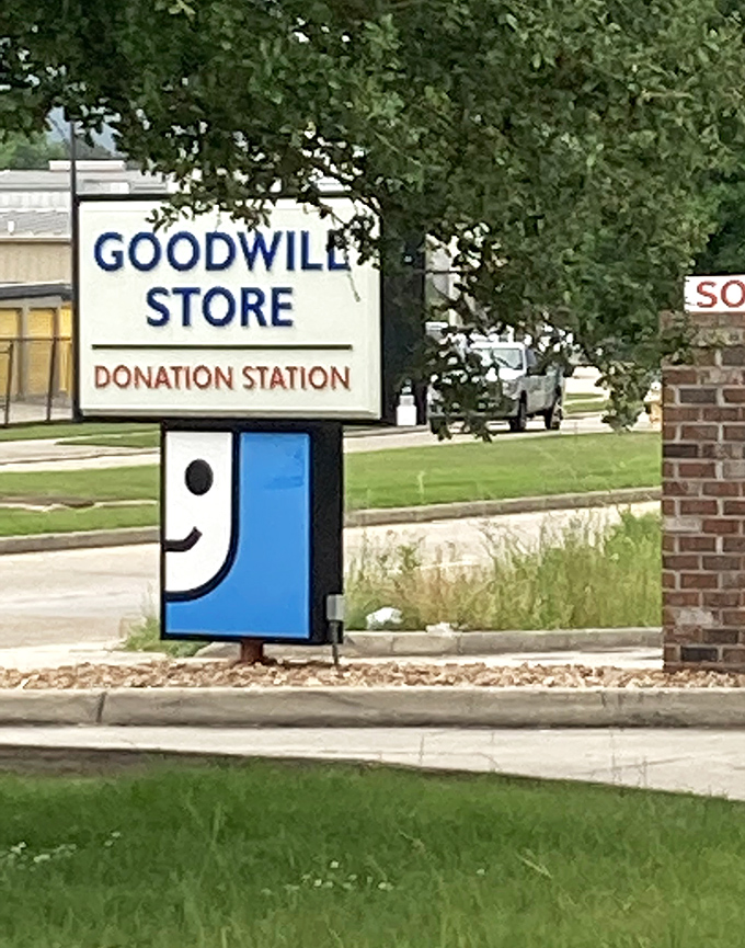 The smiling logo practically radiates goodwill, which is appropriate given what's happening inside those walls every single day.