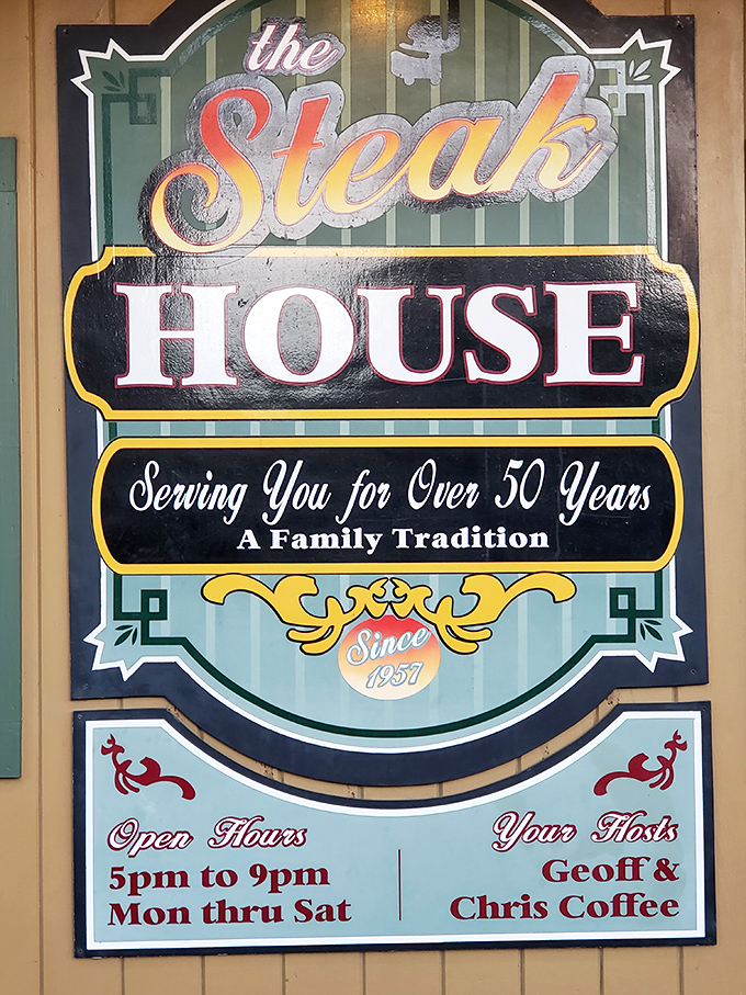 Serving Wellsboro for over 50 years, this sign tells you everything you need to know: tradition matters here, and dinner starts at 5pm sharp.