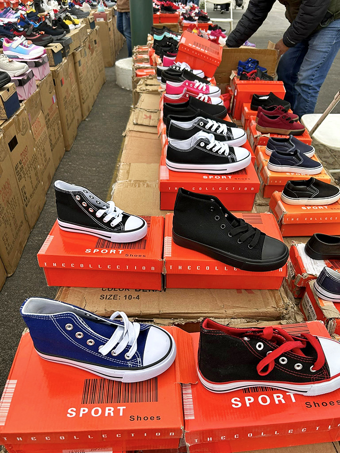 Sneaker alley, where footwear dreams come true. Classic canvas kicks lined up like soldiers ready for their marching orders to your closet.