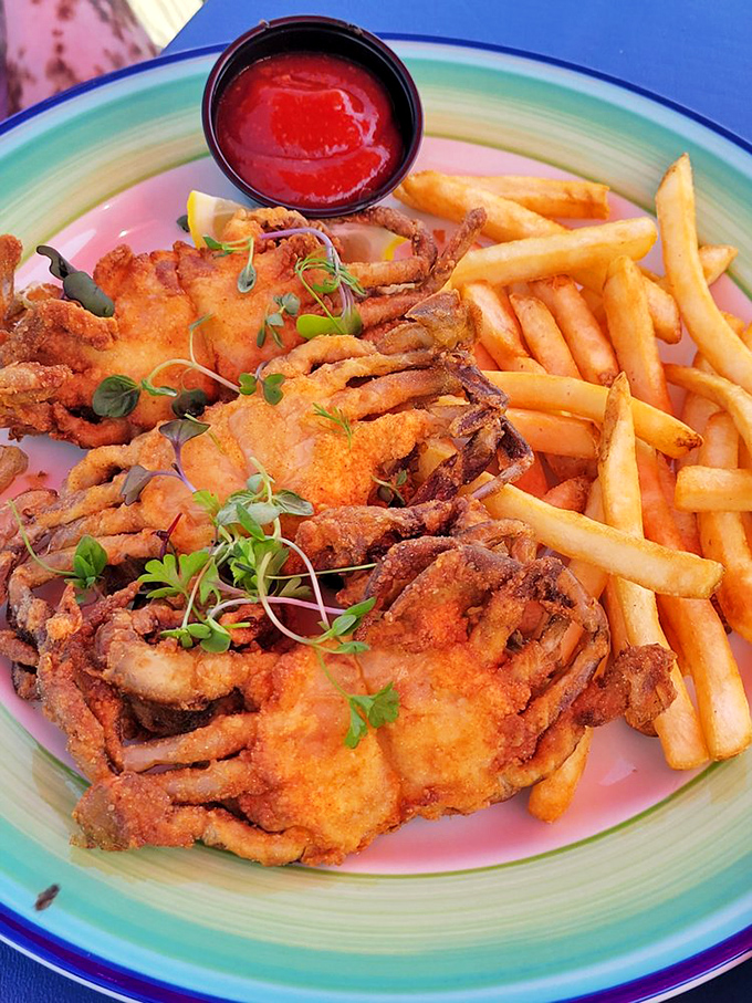 Soft shell crab fried to perfection because sometimes you need to eat the entire crab, shell and all, without apology.