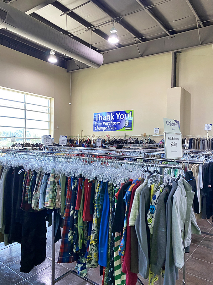 The "Thank You" sign says it all&mdash;shopping here isn't just good for your wallet, it's good for the community. Retail therapy with a side of social responsibility.