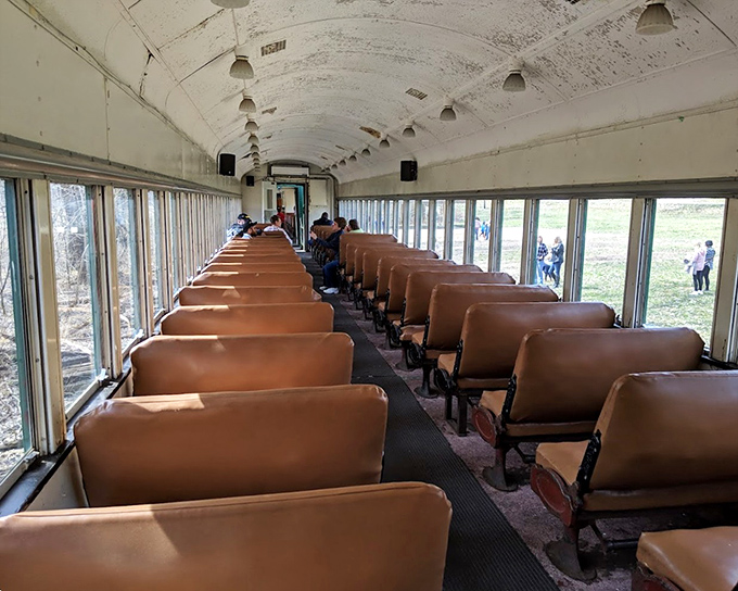 The coach car interior offers a no-frills, authentic railway experience&mdash;these aren't luxury accommodations, but they're rich in character and history.