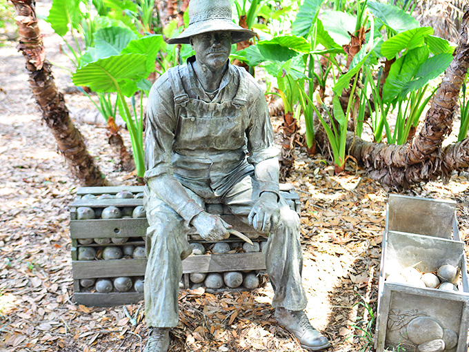 This contemplative garden statue reminds us of simpler times, when farming was an art and patience was measured by the seasons.